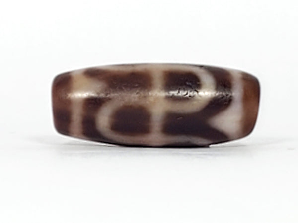Antique Tibetan Tiger Tooth & Lotus Motif Dzi Bead With Bloodspots (An ...