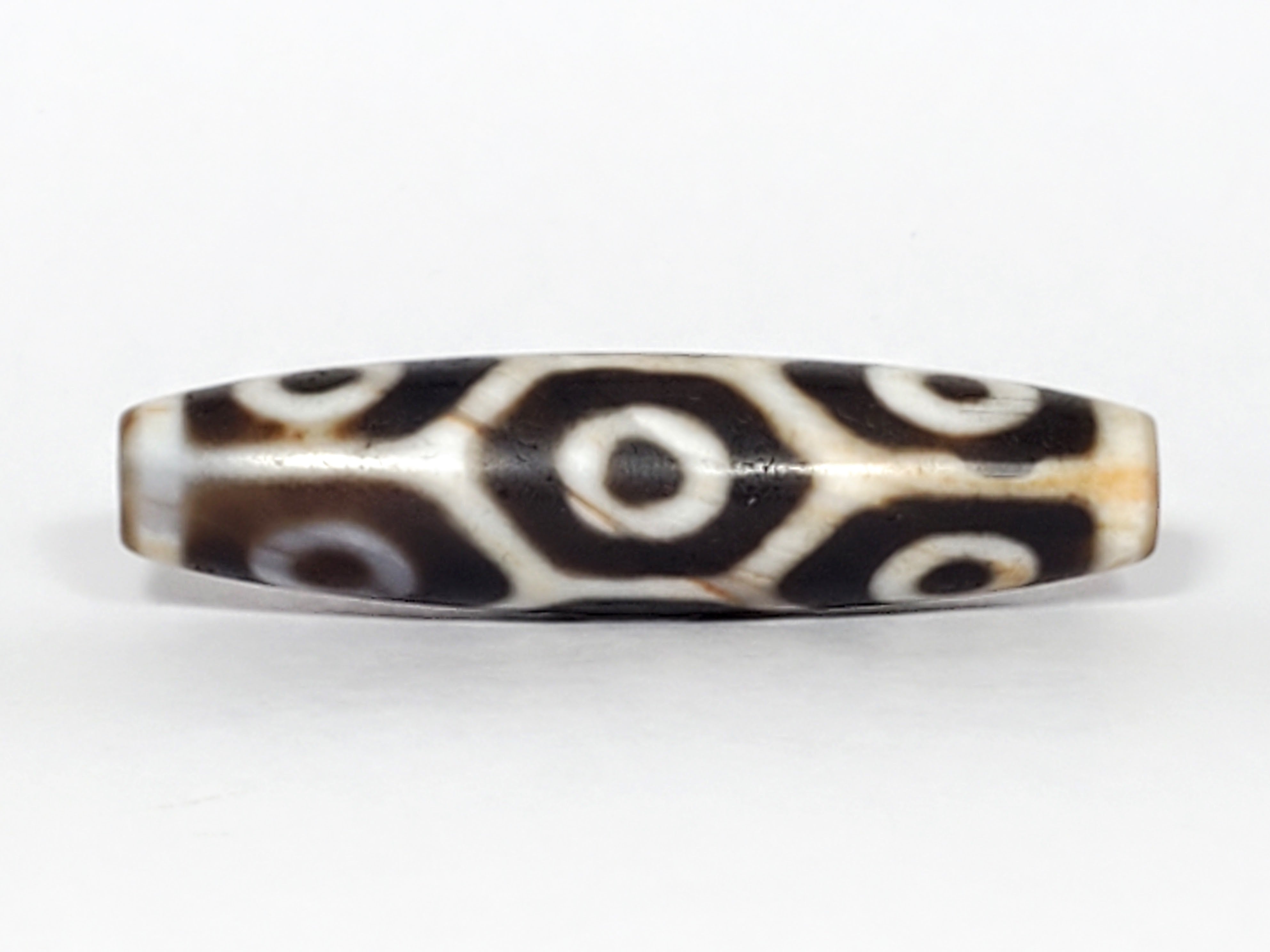 Antique Nine Eye Lotus Motif Dzi Bead (TiD-Ant-NiEL-W1) - Ancient Dzi Shop