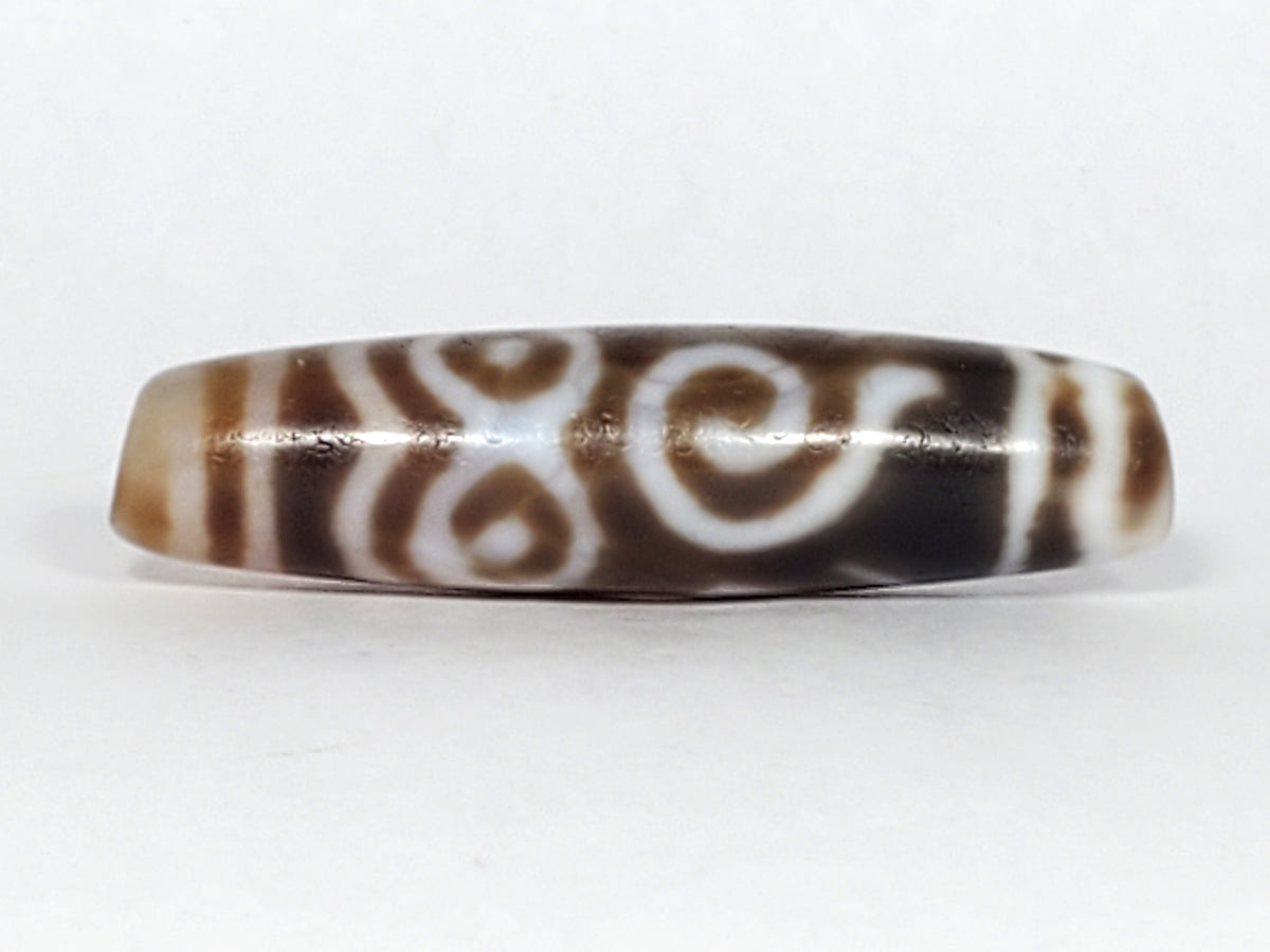 Ancient Three Eye Motif Dzi Bead (TiD-Anc-ThE-061523) - Old Dzi - Ancient Dzi Shop